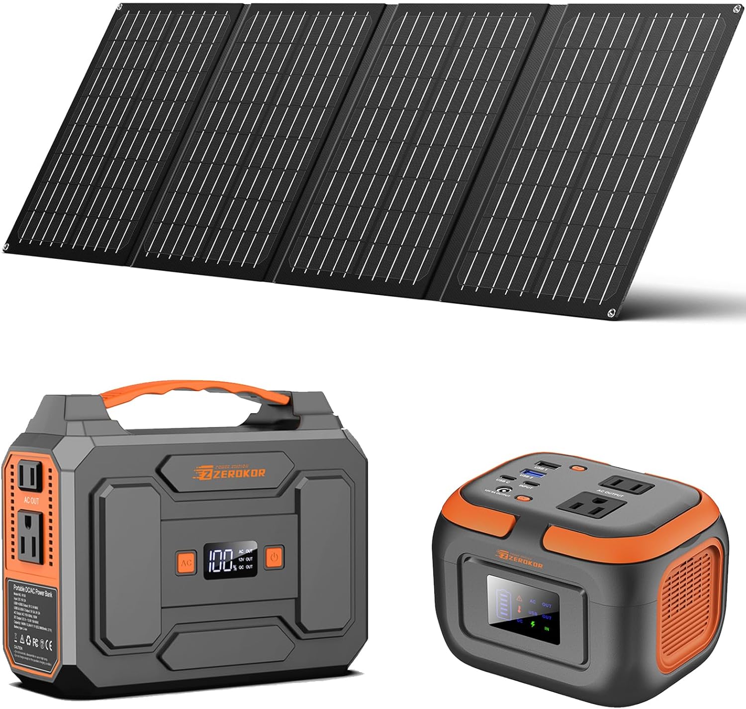 Portable Solar Power Station 100W with Foldable 40W Solar Panel,120W ...